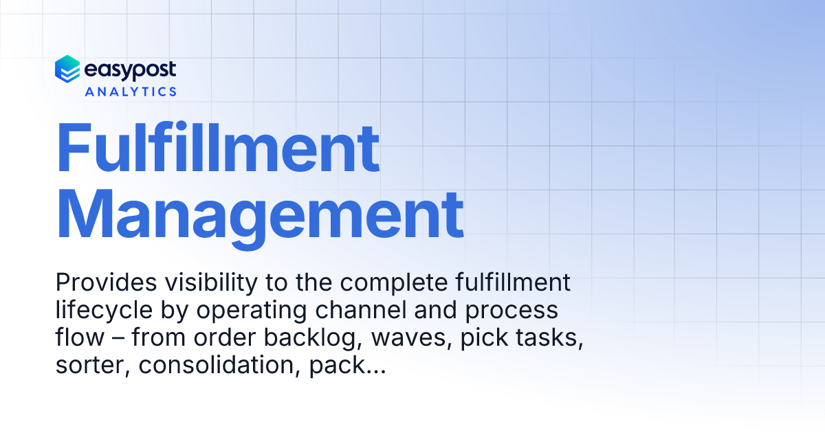Fulfillment Management | Easypost Analytics