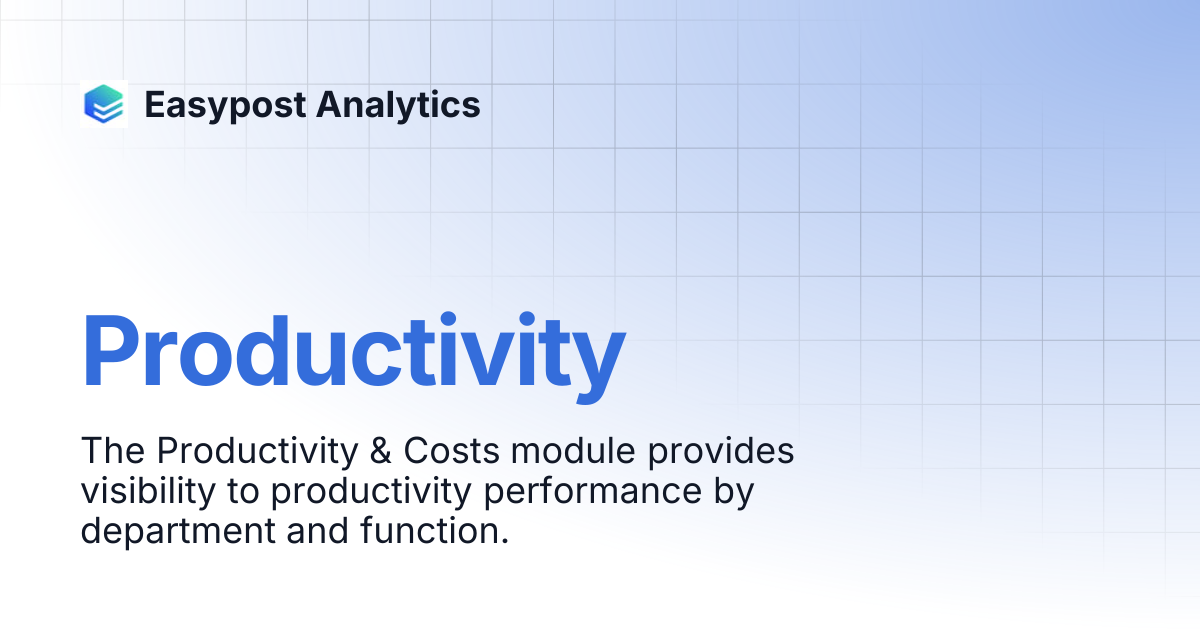 Productivity | Easypost Analytics
